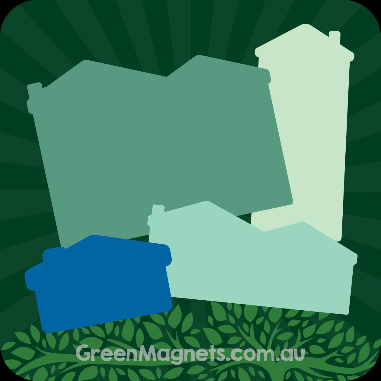 House Shaped Magnets – Green Magnets